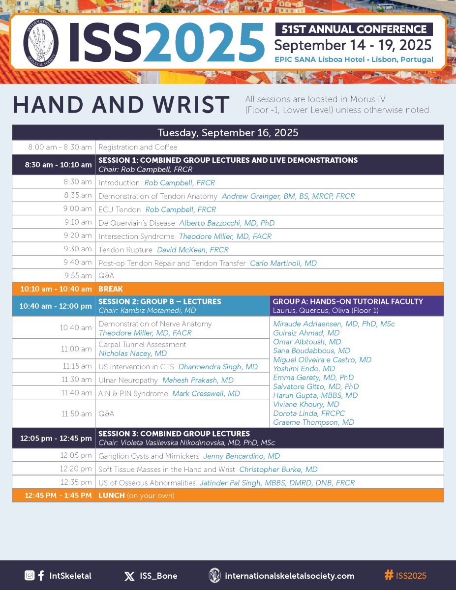 ISS 2025 - Ultrasound Course | International Skeletal Society